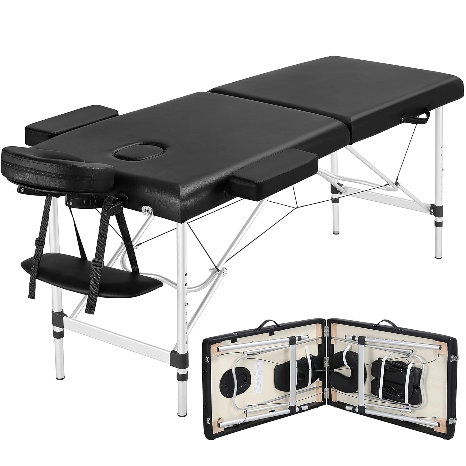 Portable Massage Table 24" Wide, Adjustable Folding Spa Bed with ...