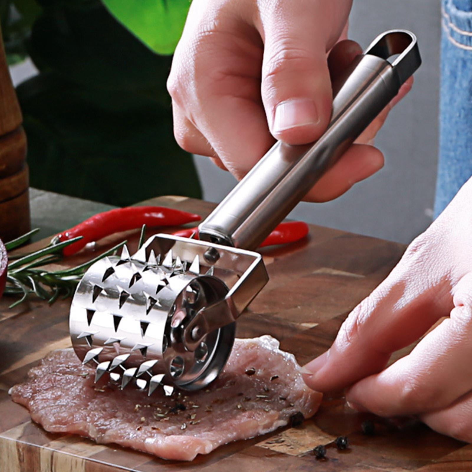 Portable Meat Tenderizer Roller Tenderizing Steak Beef Slip Handle ...