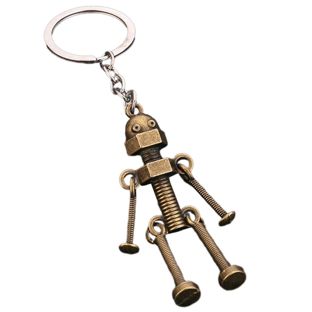 Portable Mechanical Robot Keychain Pendant Creative Movable Joint Car ...