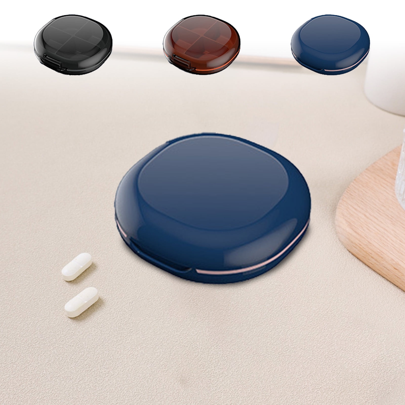 Portable Medication Container, ABS Plastic with 4 Compartments, Sealed ...