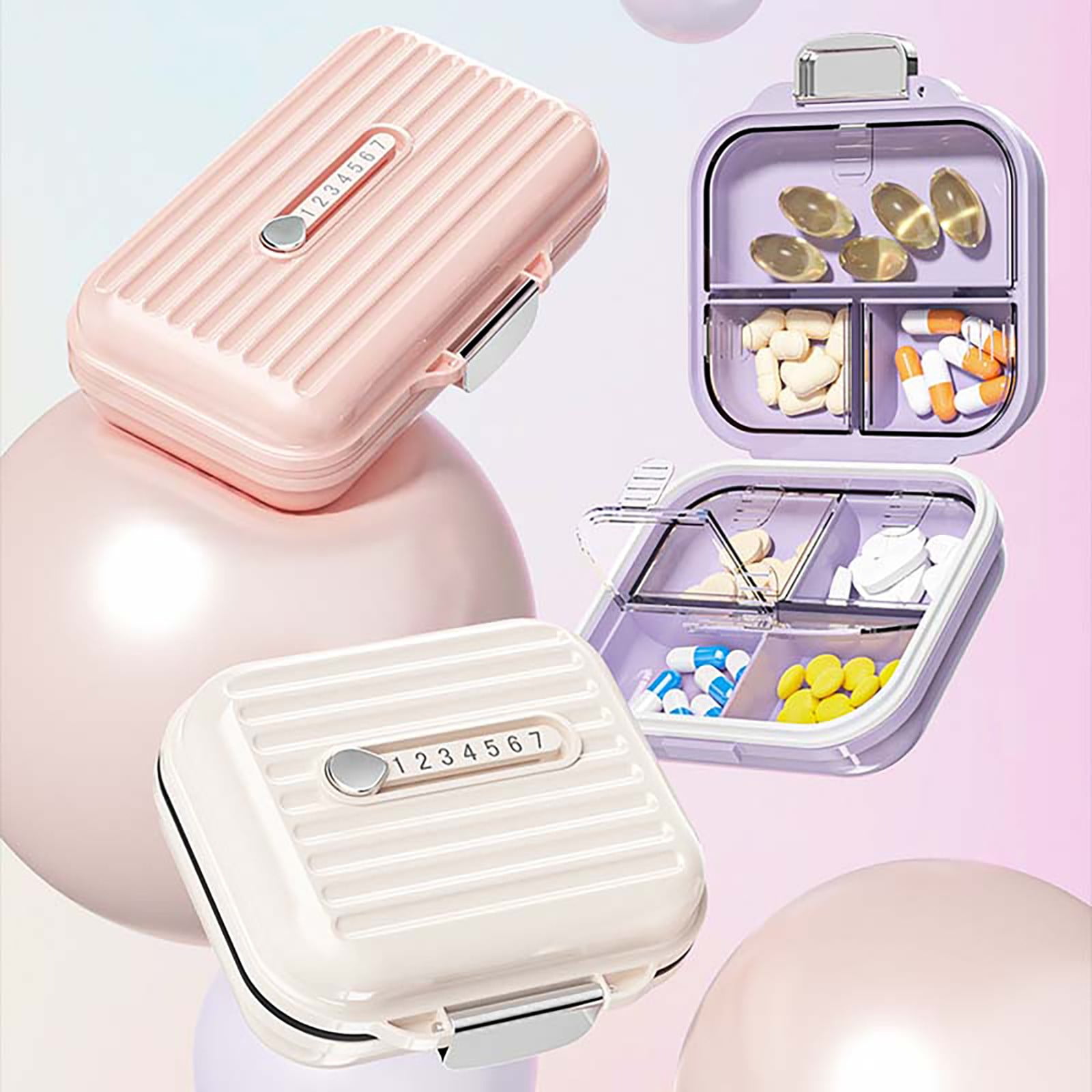 Portable Medication Organizer Box | Pill Dispenser for 3 Meals a Day ...