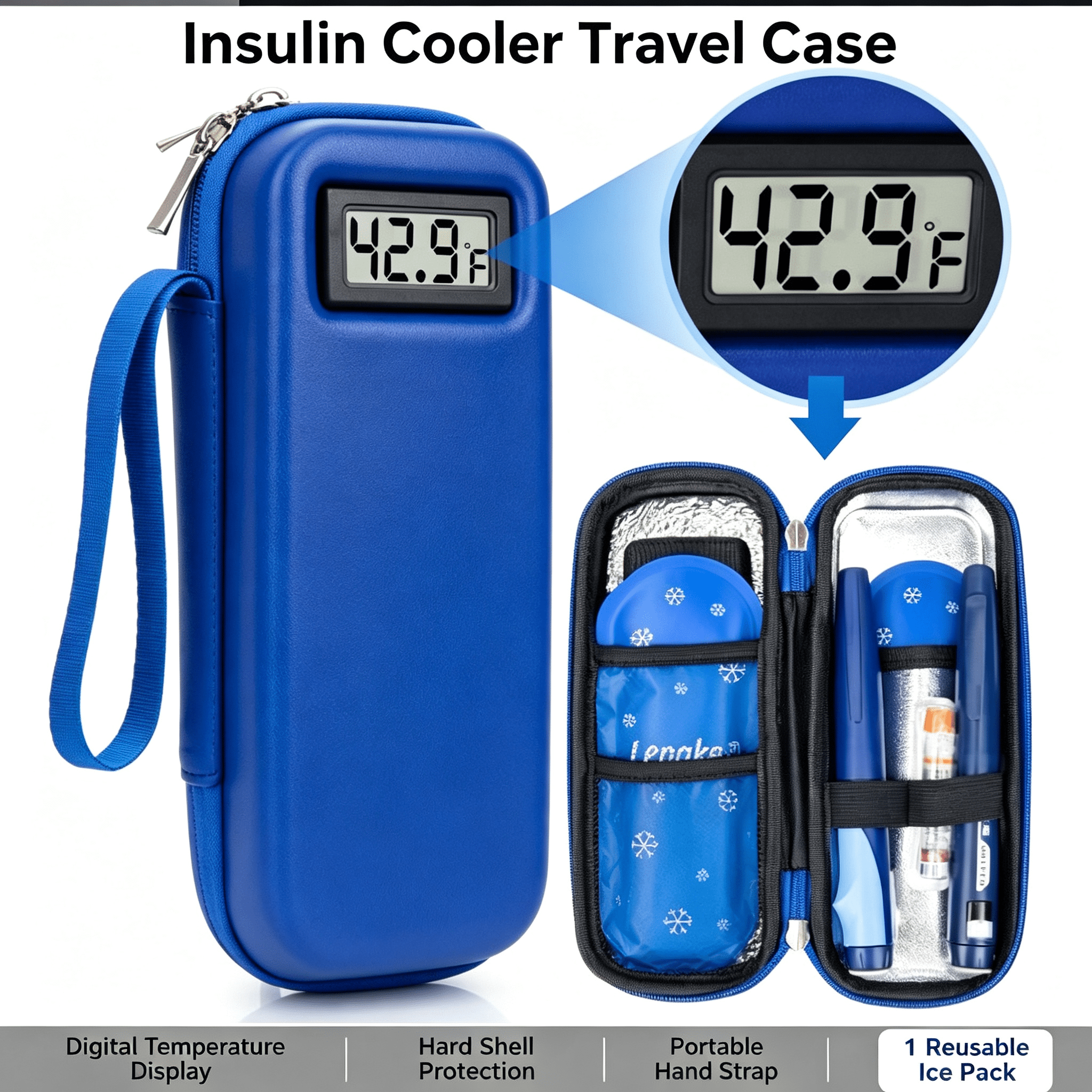 Portable Medication Travel Cooler Case, Hard Shell Insulated Storage ...