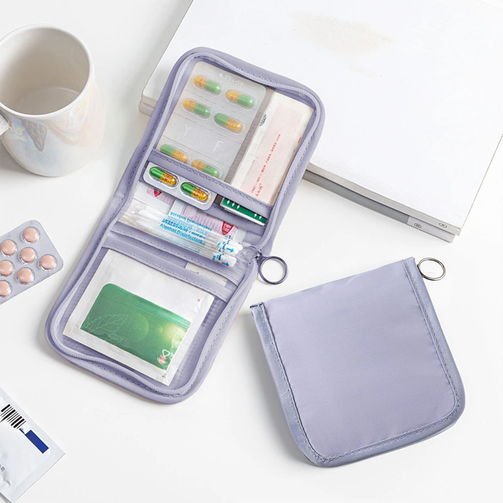 Portable Medicines Bag, Travel Medication Organizer, Clear Compartment ...