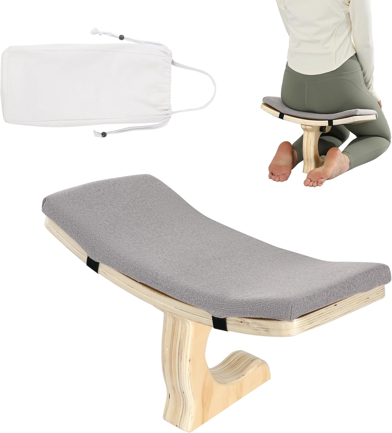 Portable Meditation Bench, Ergonomic Single Leg Meditation Stool Prayer ...