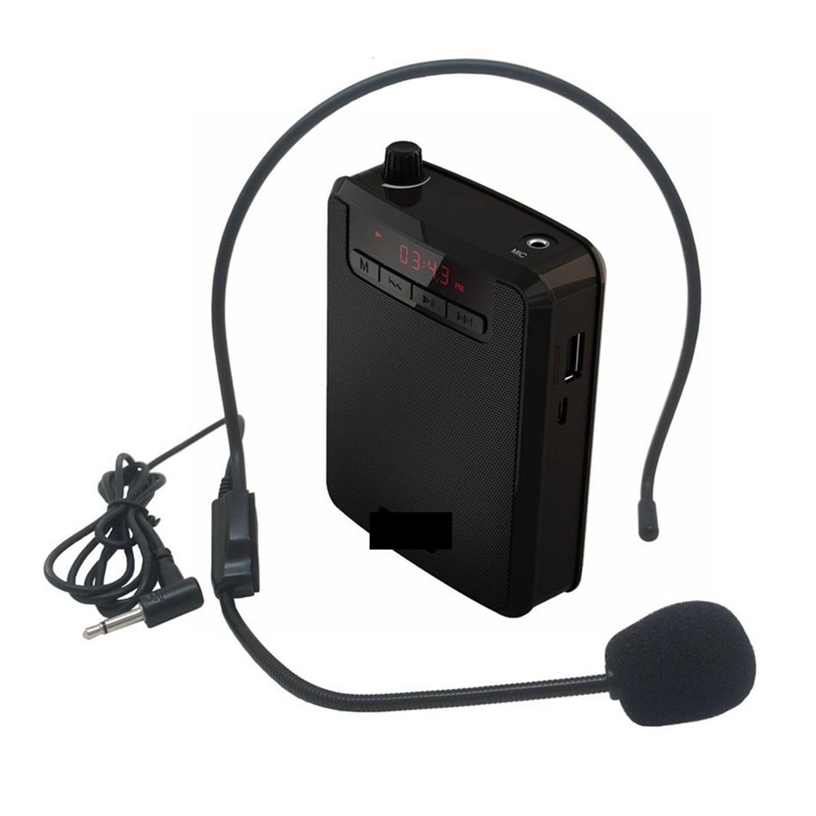 Portable Megaphone Voice Amplifier Band Waist Radio Clip Support FM TF ...