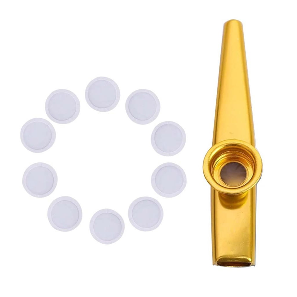 Portable Metal Kazoos Musical Instruments with 10Pcs Kazoo Flute ...