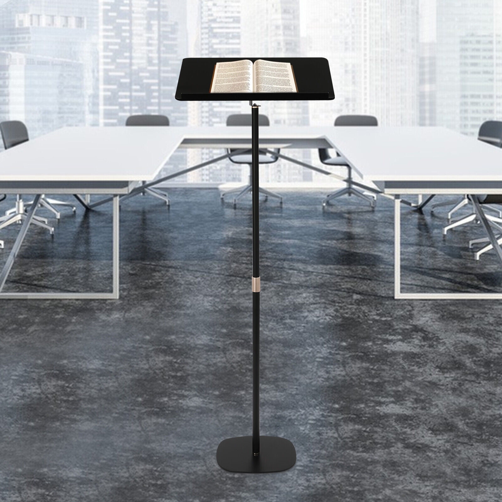 Portable Metal Podium Stand Adjustable Height 31.5-51.18inch Conference ...