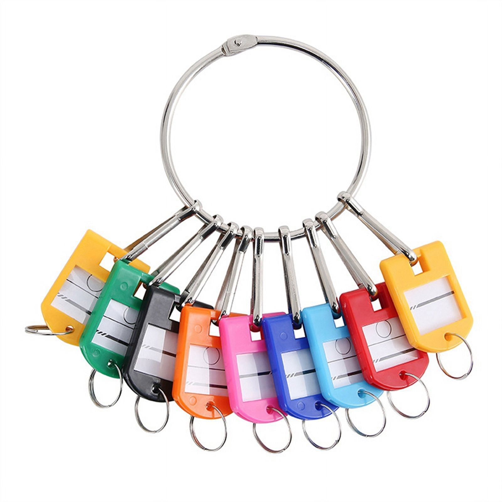 Portable Metal Ring Key Organizer with 10 Spring Hooks & Key Tags with ...