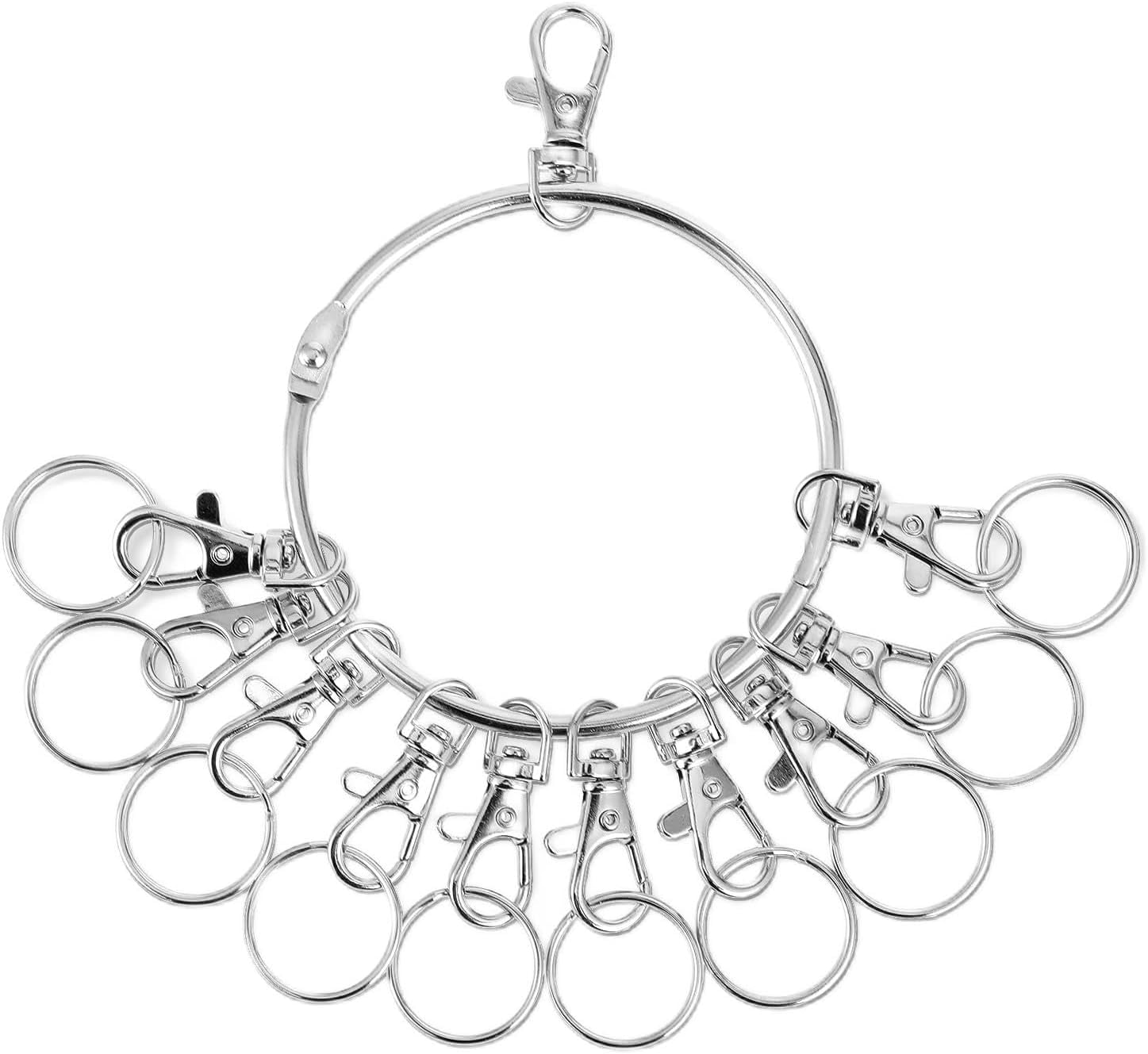 Portable Metal Ring Key Organizer with Swivel Clasps sStainless Steel ...