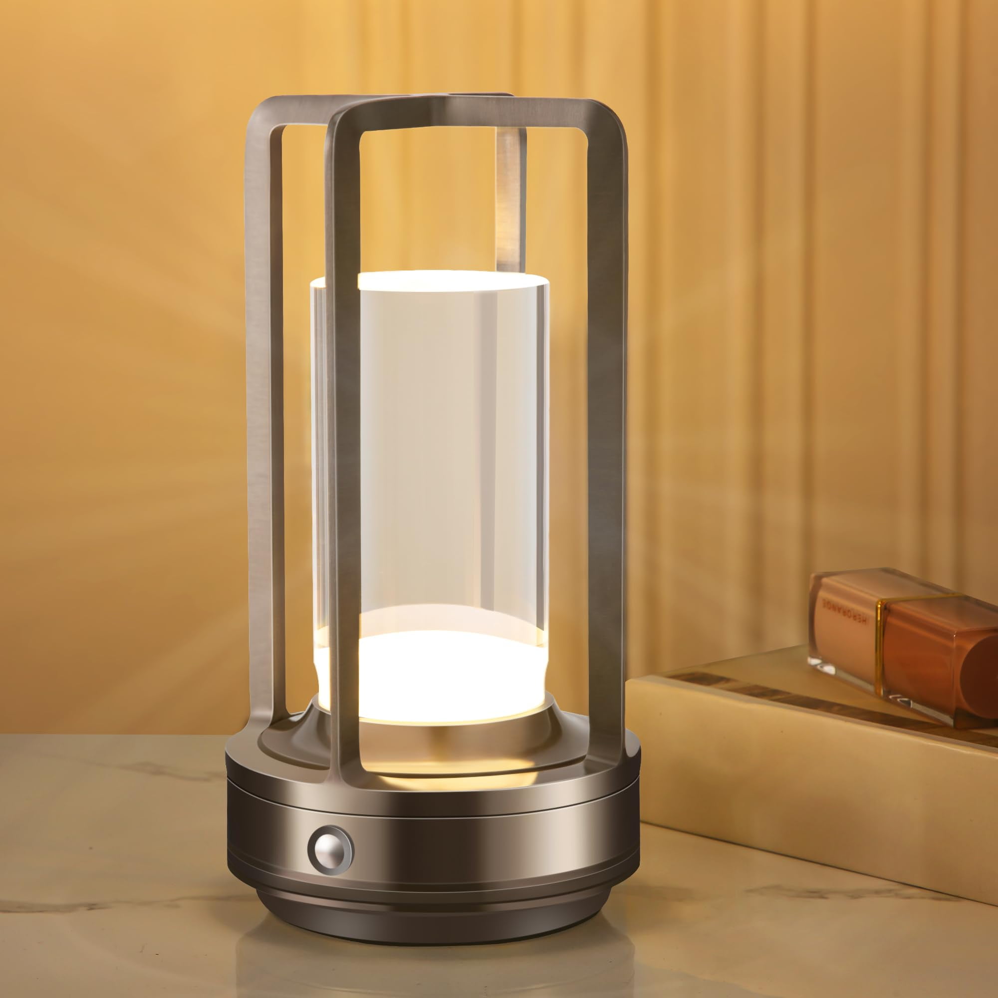 Portable Metal Table Lamp, Cordless Table Lamp, Rechargeable Battery ...