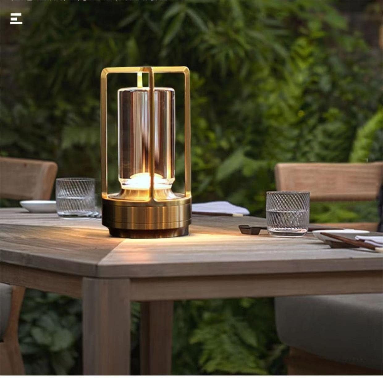 Portable Metal Table Lamp for Indoor/Outdoor ,Rechargeable Cordless LED ...