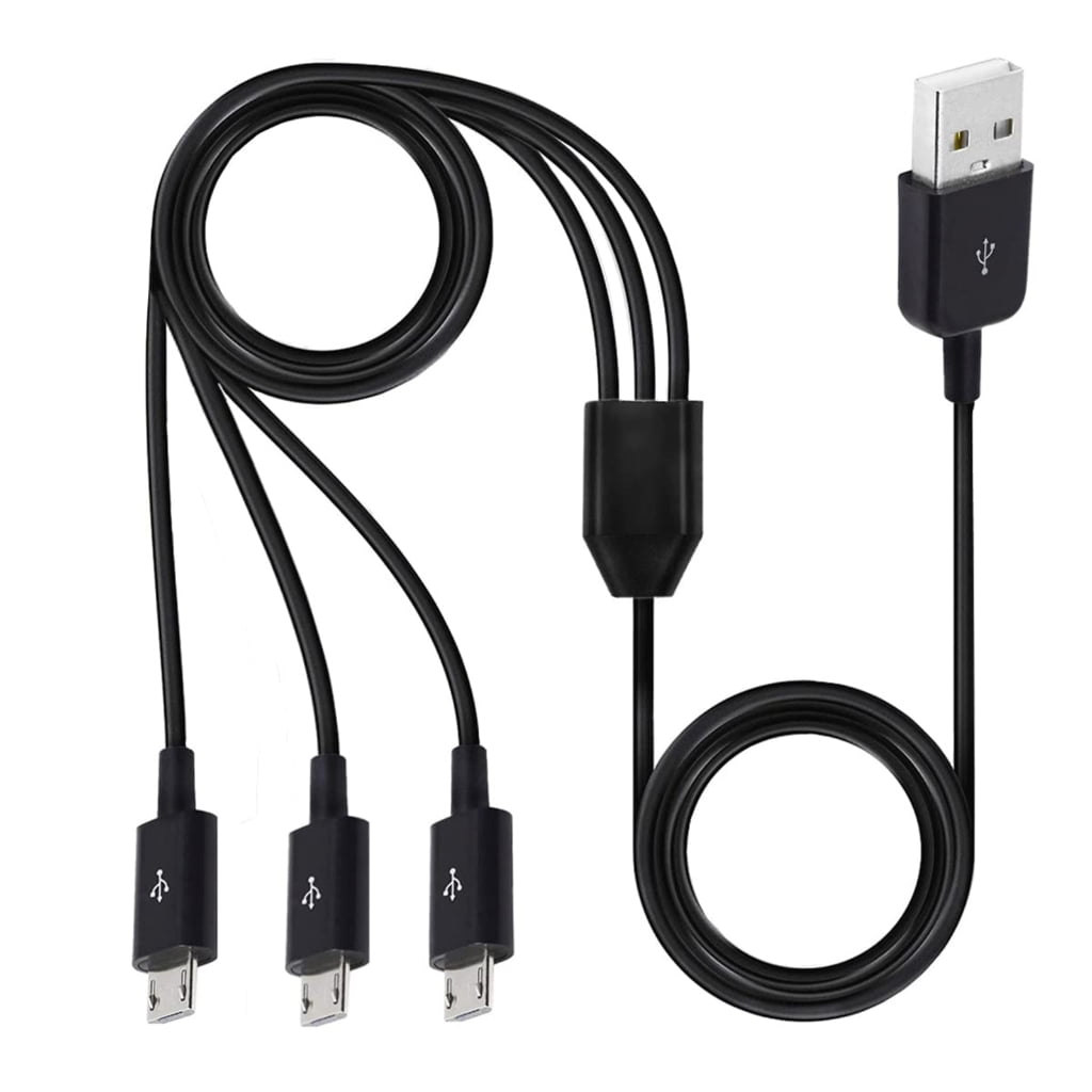 Portable Micro USB Splitter Cables 3-in-1 Multi-Function Cable Data ...