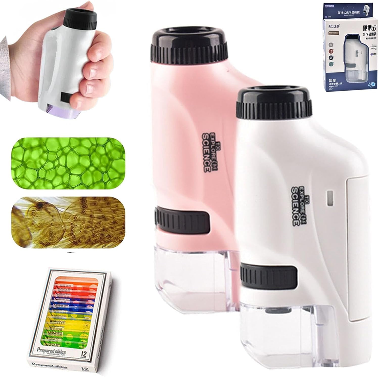 Portable Microscope Kids, 60x-120x Scope for Kids, Your Little ...