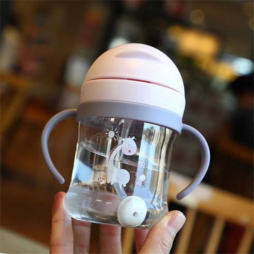 Portable Mini Baby Cup With Shoulder Convenient Kawaii School Straw Cup ...