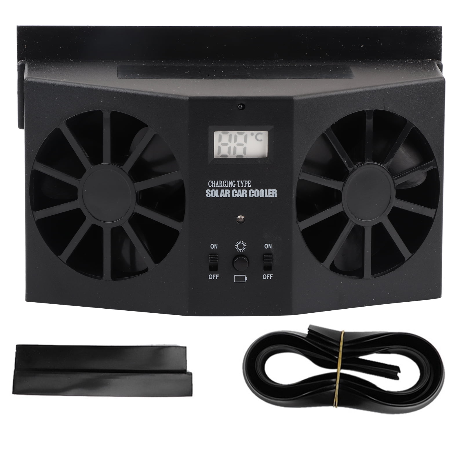 Portable Mini Car Solar Powered Air Vent Fan, Black, Compact Automobile ...