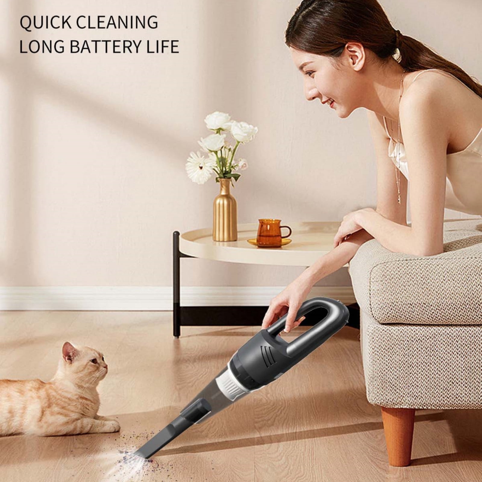 Portable Mini Car Vacuum Cleaner,5000Pa High Power Suction Cordless ...