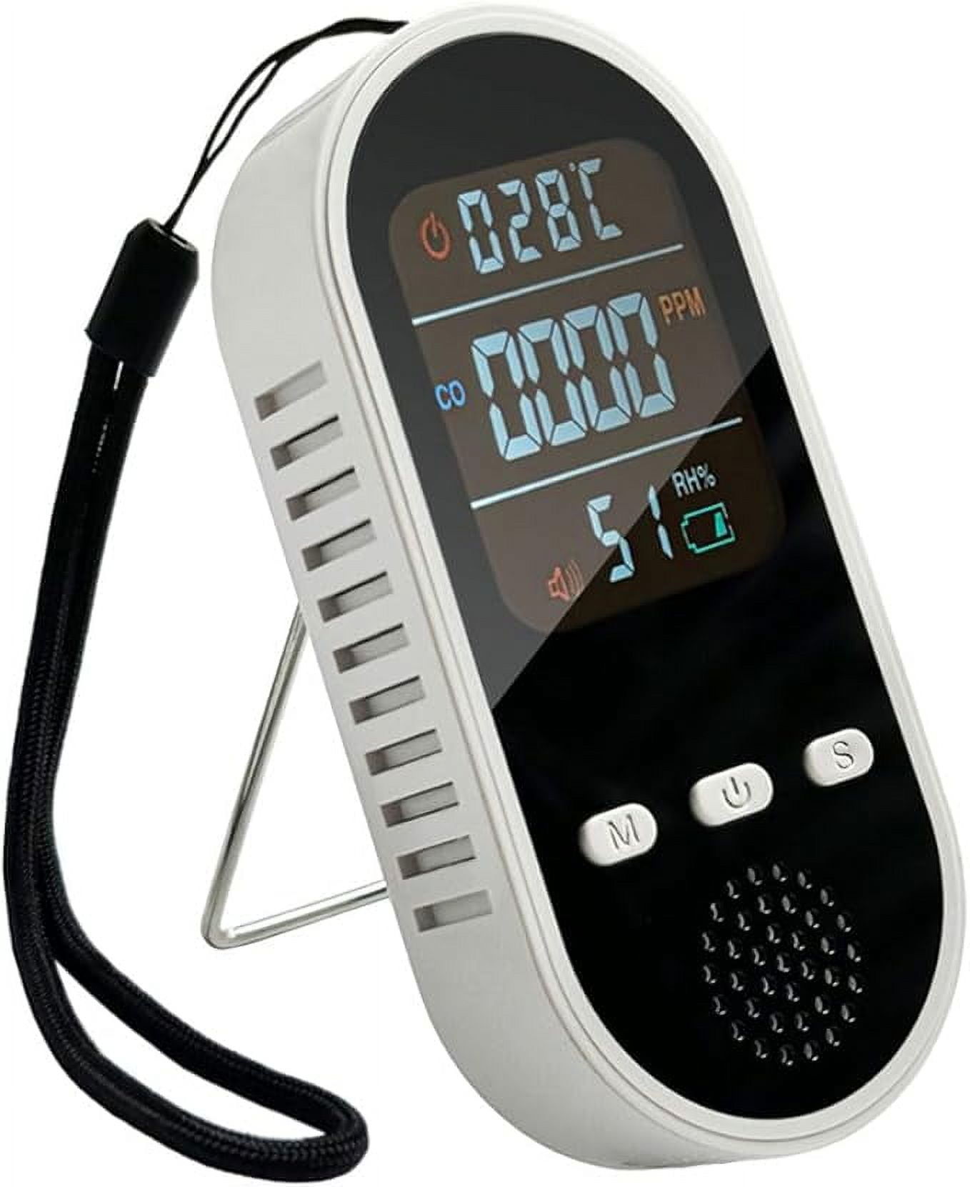 Portable Mini Carbon Monoxide Detector, 3 in 1 CO Monitor(Carbon Monoxide, Temperature, Humidity ...