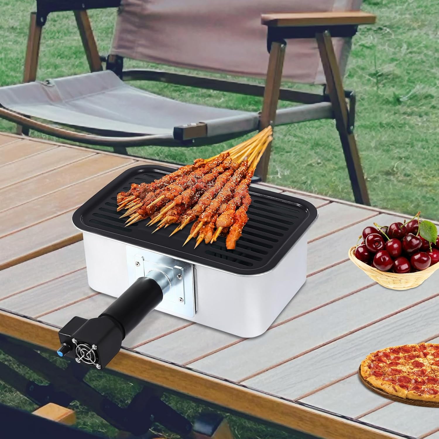 Portable Mini Charcoal Grill, Outdoor Tabletop Small BBQ Grill with ...
