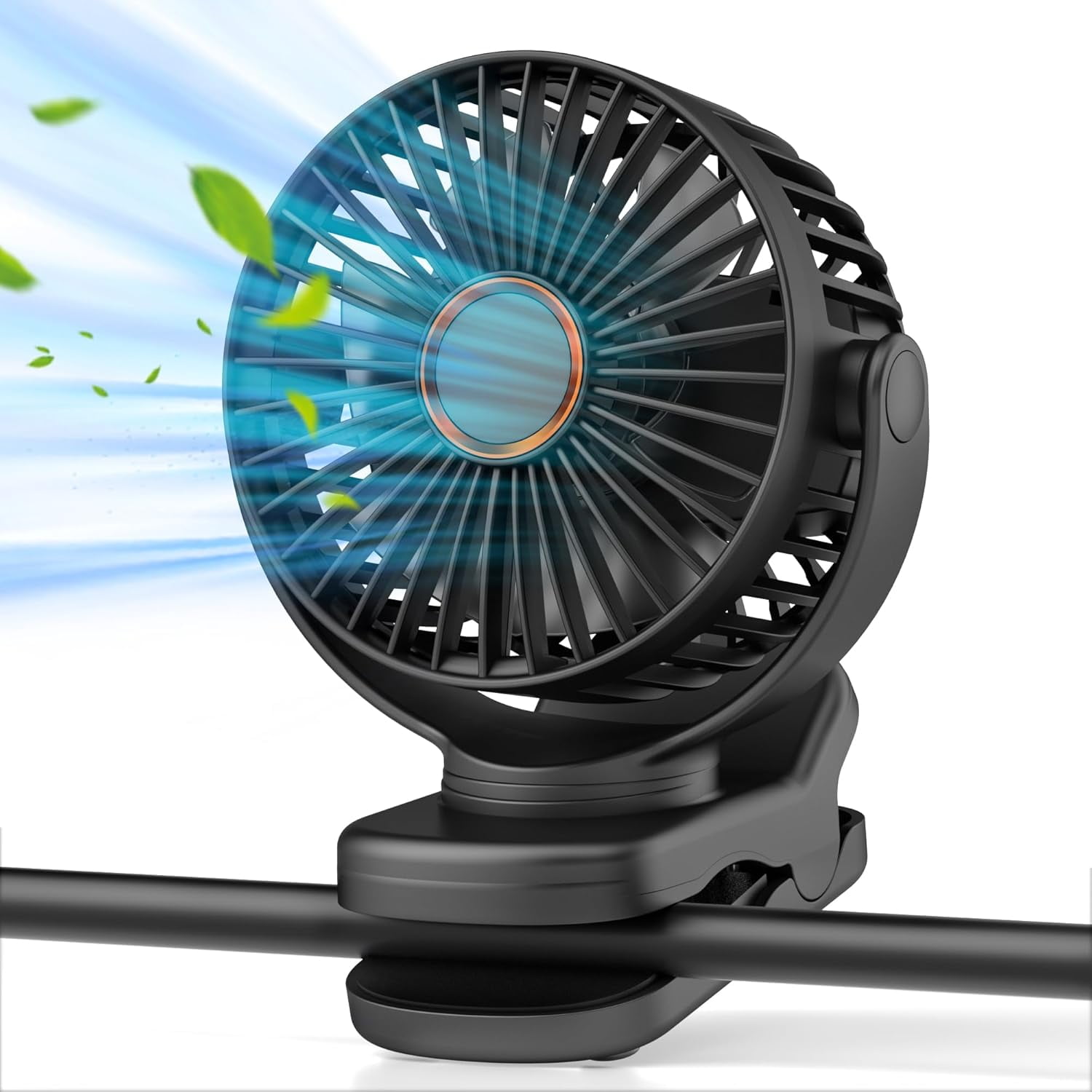 Portable Mini Clip On Fan, 3 Speed Rechargeable Small Usb Desk Fan With ...