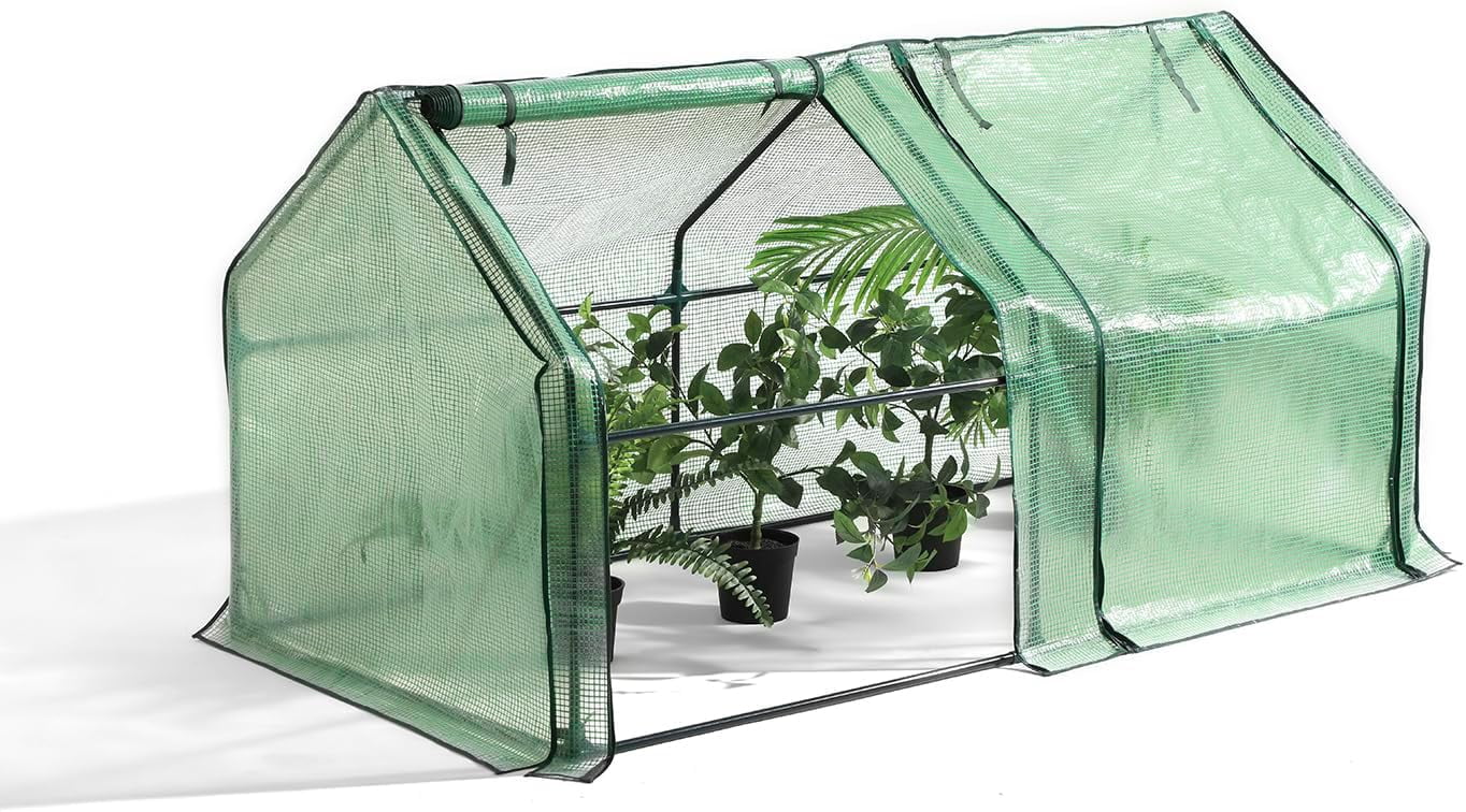 Portable Mini Cloche Greenhouse with Elevated Bottom, Reinforced High ...