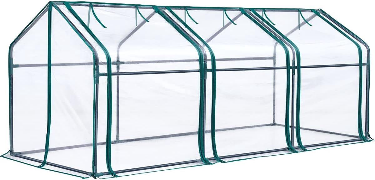 Portable Mini Cloche Greenhouse w/ Elevated Bottom, Reinforced High ...