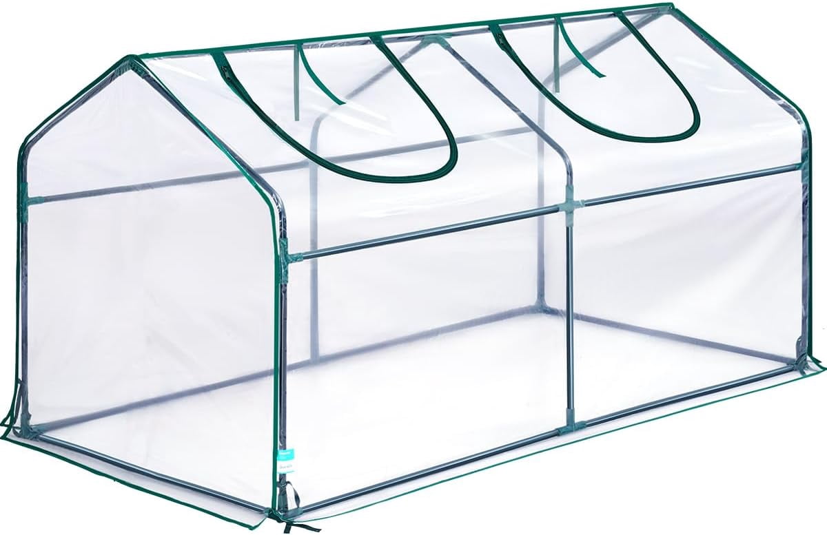 Portable Mini Cloche Greenhouse w/ Elevated Bottom, Reinforced High ...