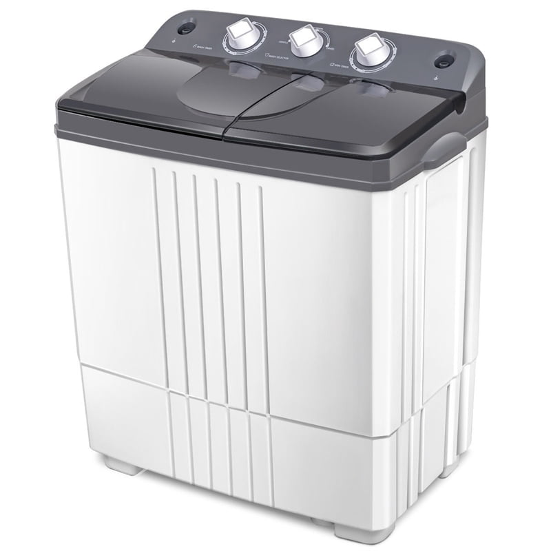 Portable Mini Compact Twin Tub 20Lbs Total Washing Machine White ...