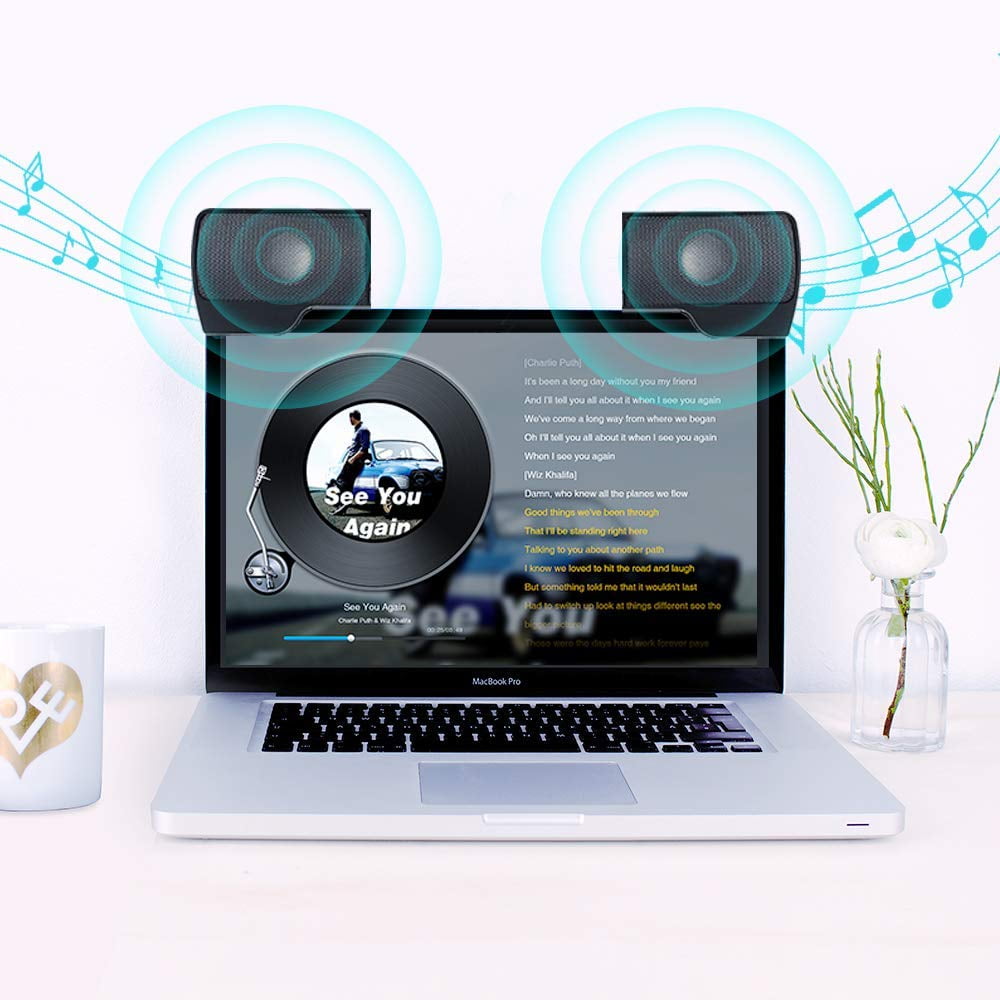 Portable Mini Computer Clip-On Speaker, Compact USB Powered Wired ...