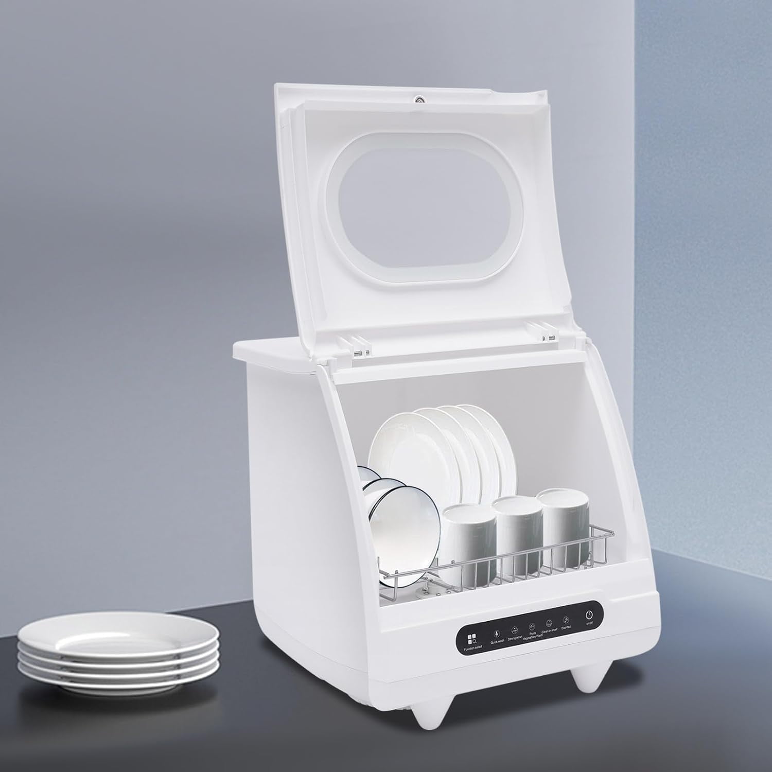 Portable Mini Dishwasher, Countertop 1200W Compact Five Washing ...