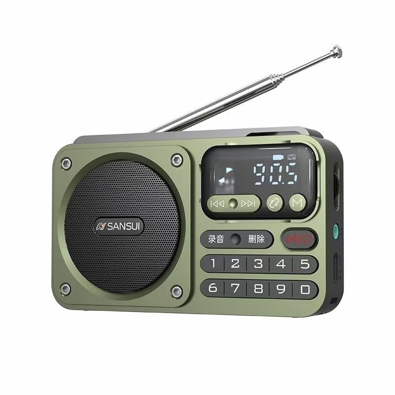 Portable Mini FM Radio Pocket FM Radios Receiver Bluetooth Speaker TF ...
