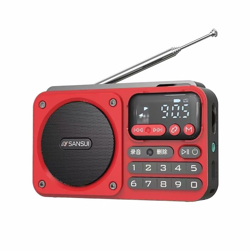 Portable Mini FM Radio Pocket FM Radios Receiver Bluetooth Speaker TF ...
