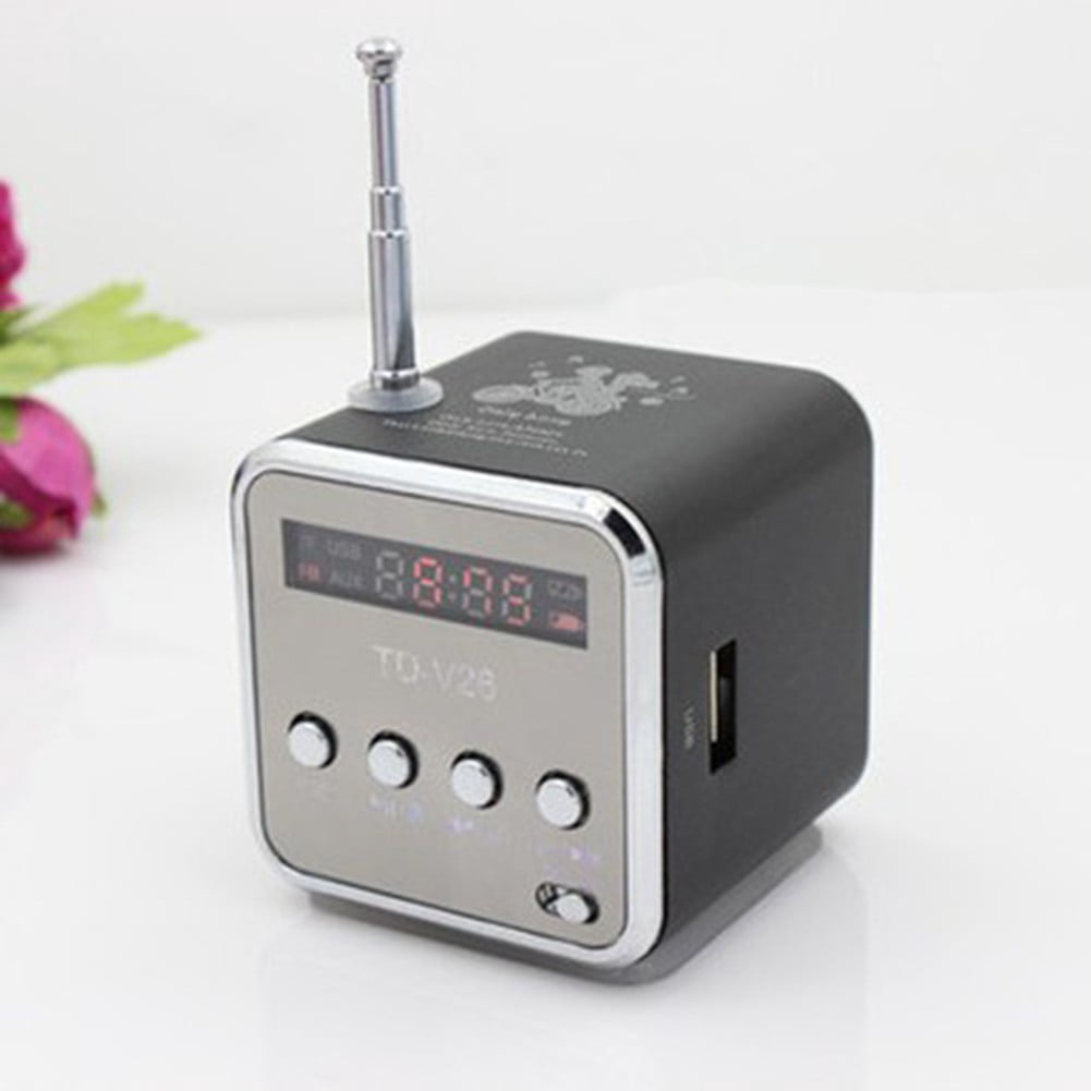 Portable Mini FM Radio Speaker with LED Display and Built-in Battery ...