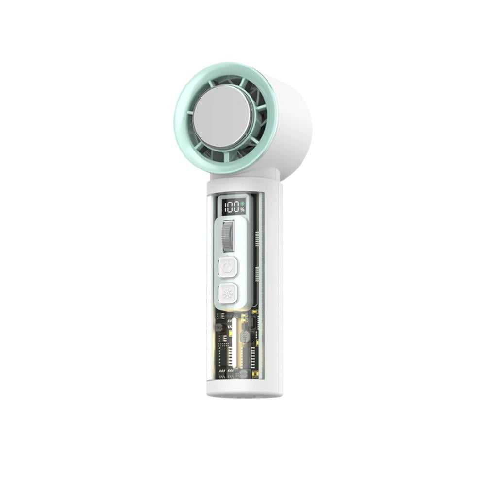 Portable Mini Fan, 3 Speed Handheld Fans with Power Display Flashlight ...