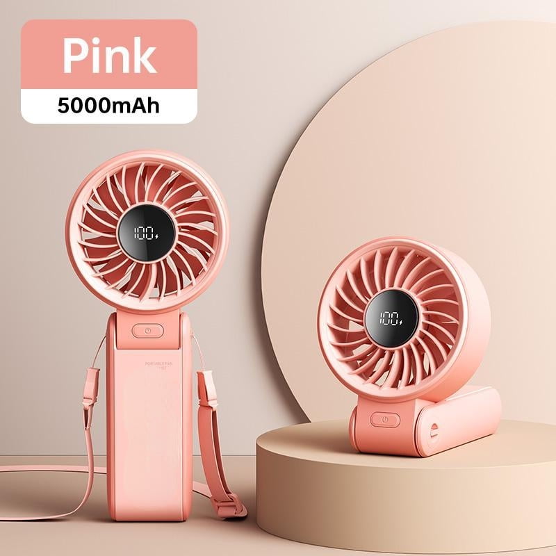 Portable Mini Fan 3600mAh 150° Folded USB Fans With 5 Gears Strong Wind ...
