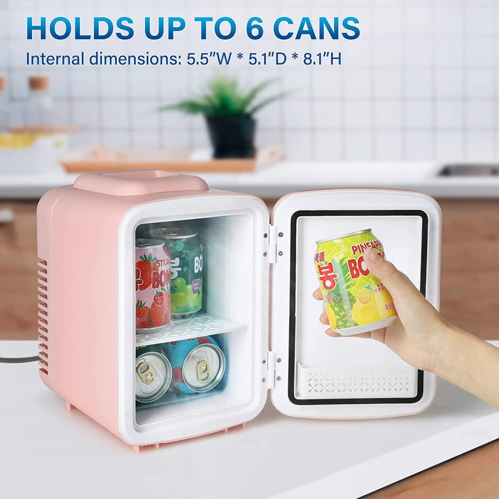 Portable Mini Fridge,4L/6 Can Cooler and Warmer Compact Small ...