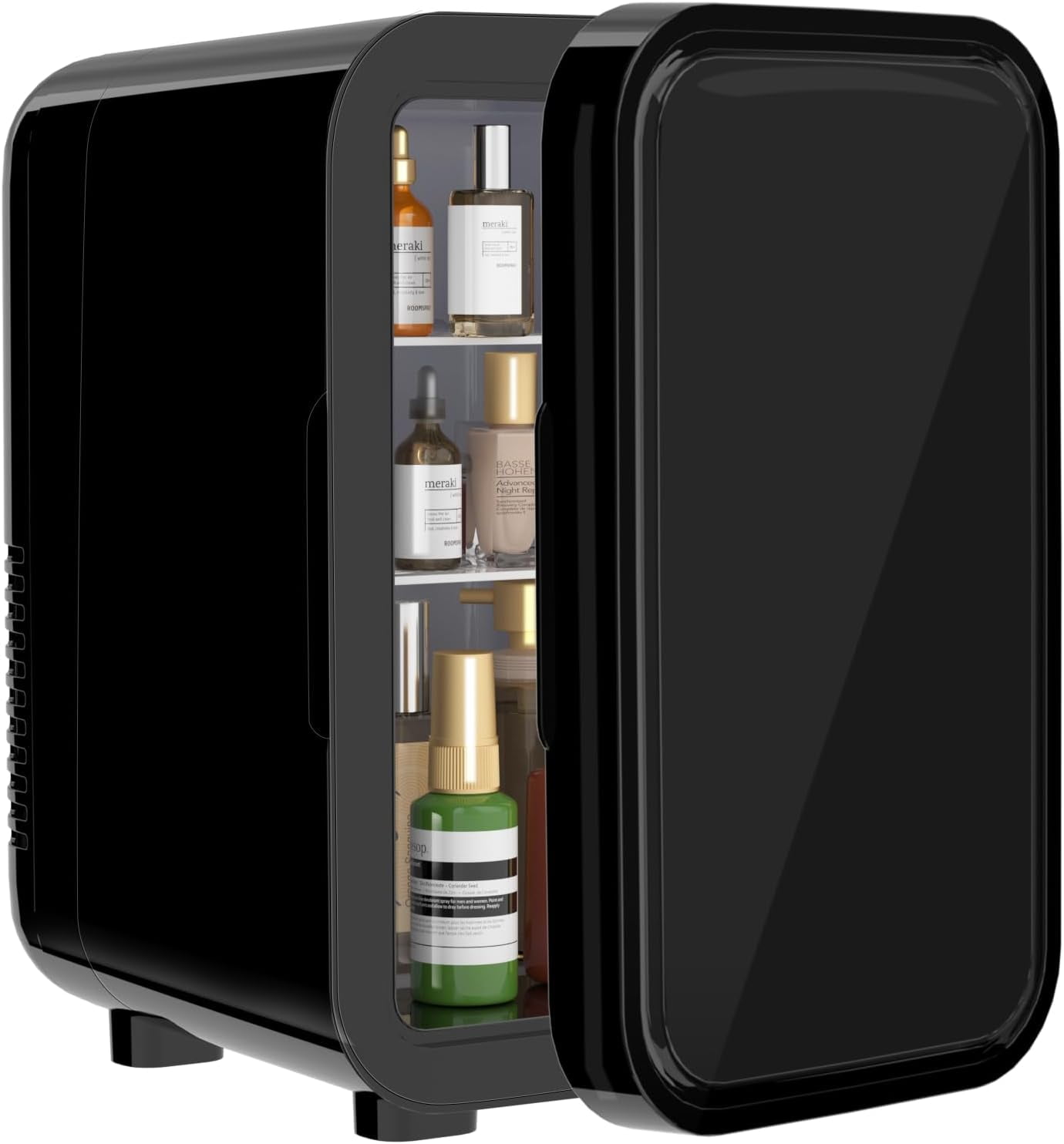 Portable Mini Fridge, 6L/8 Can 110V AC/DC Thermoelectric Cooler ...