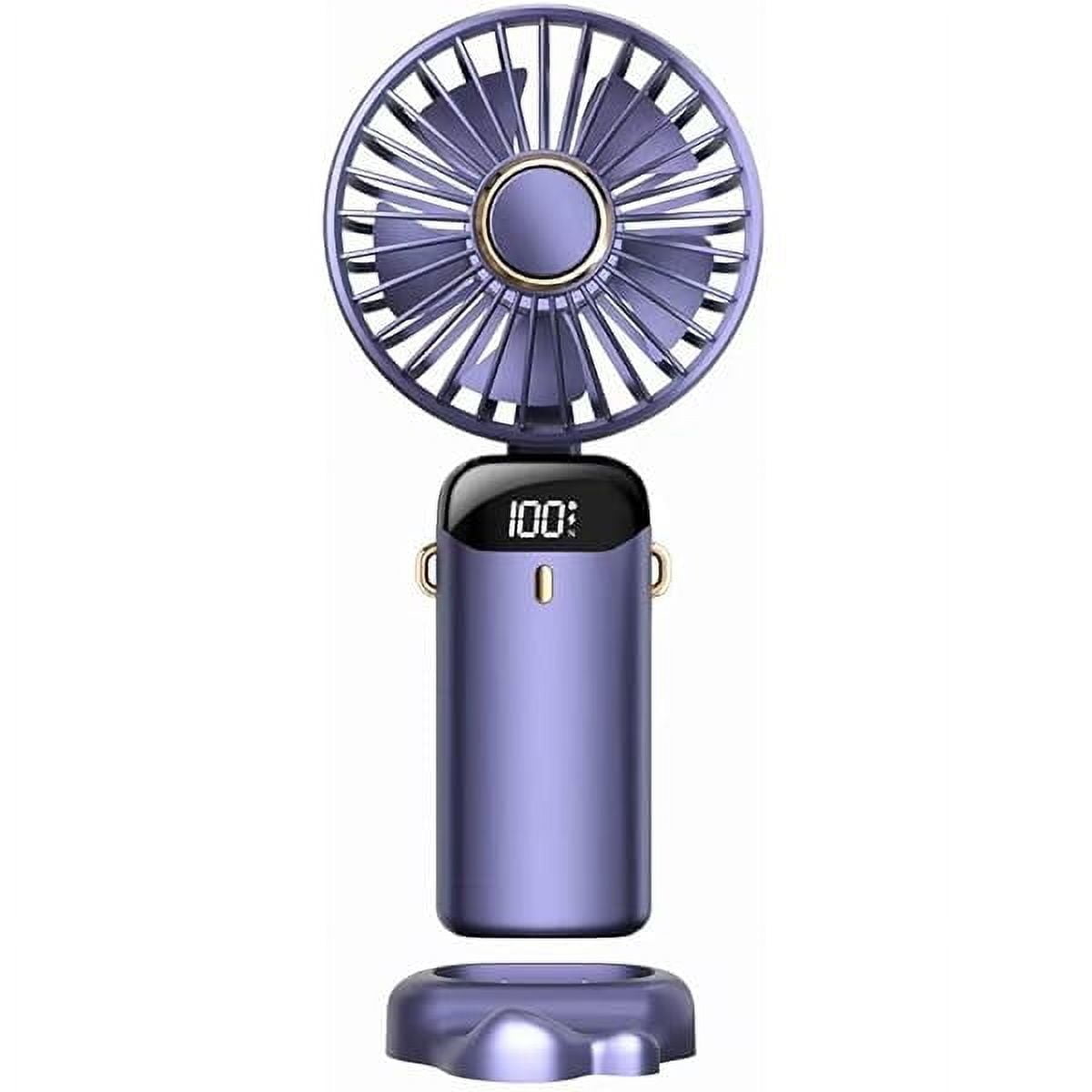 Portable Mini Handheld Fan, 6000mAh, USB Rechargeable, Foldable, 90 ...