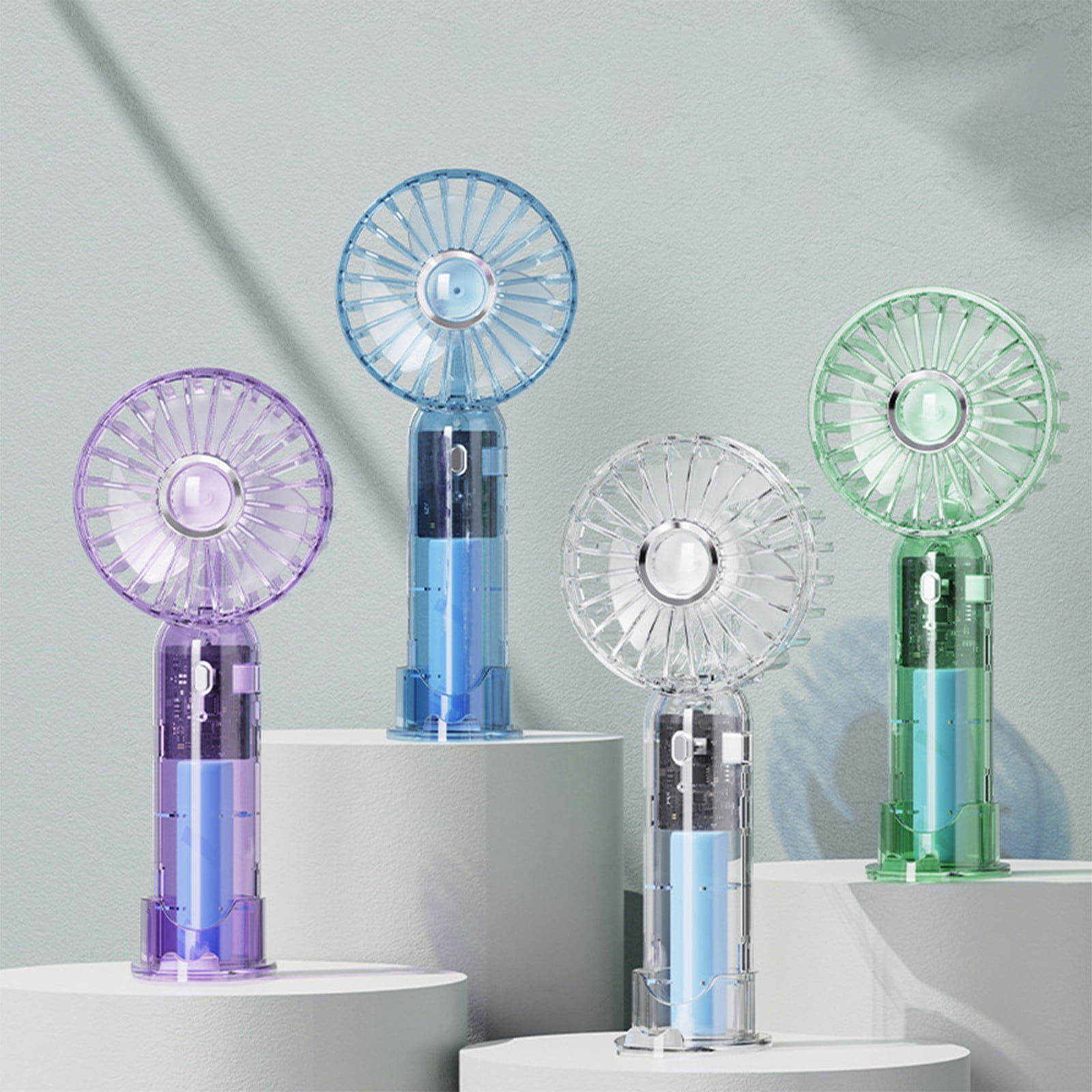 Portable Mini Handheld Fan, Transparent Small Fan, 3-Speed Powerful ...