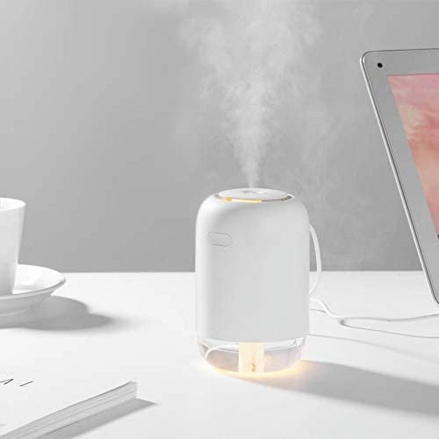 Portable Mini Humidifier, Super Quiet Small Cool Mist Vaporizer with ...