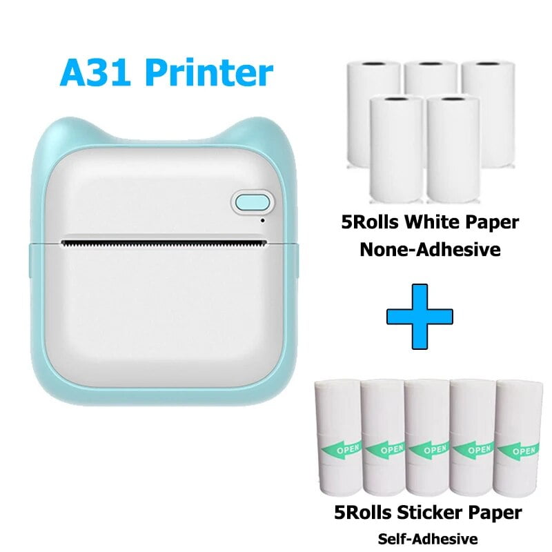 Portable Mini Label Printer Photo Thermal Adhesive Labels Printers ...