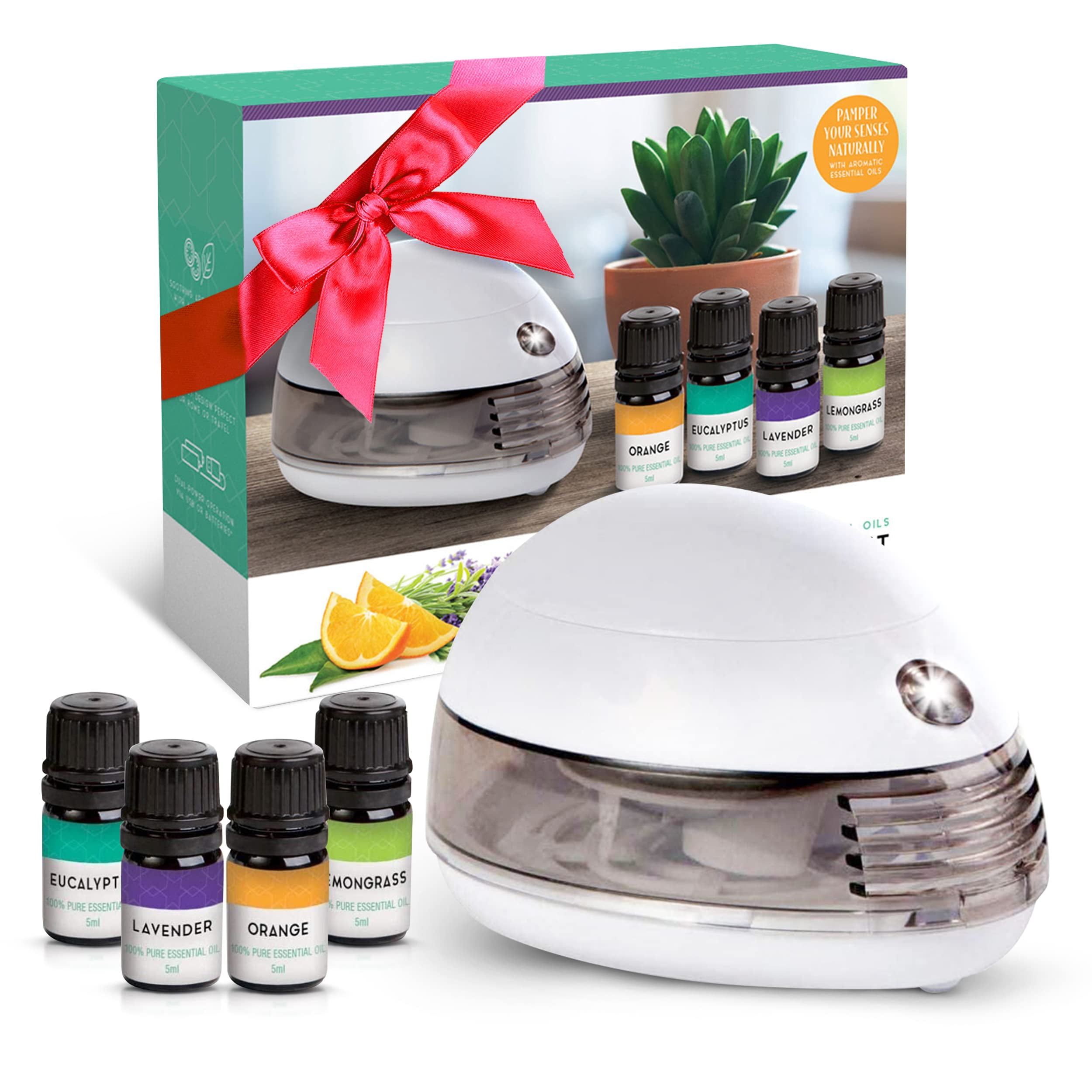 Portable Mini Oil Diffuser Small Diffusers For Essential Oils With 4