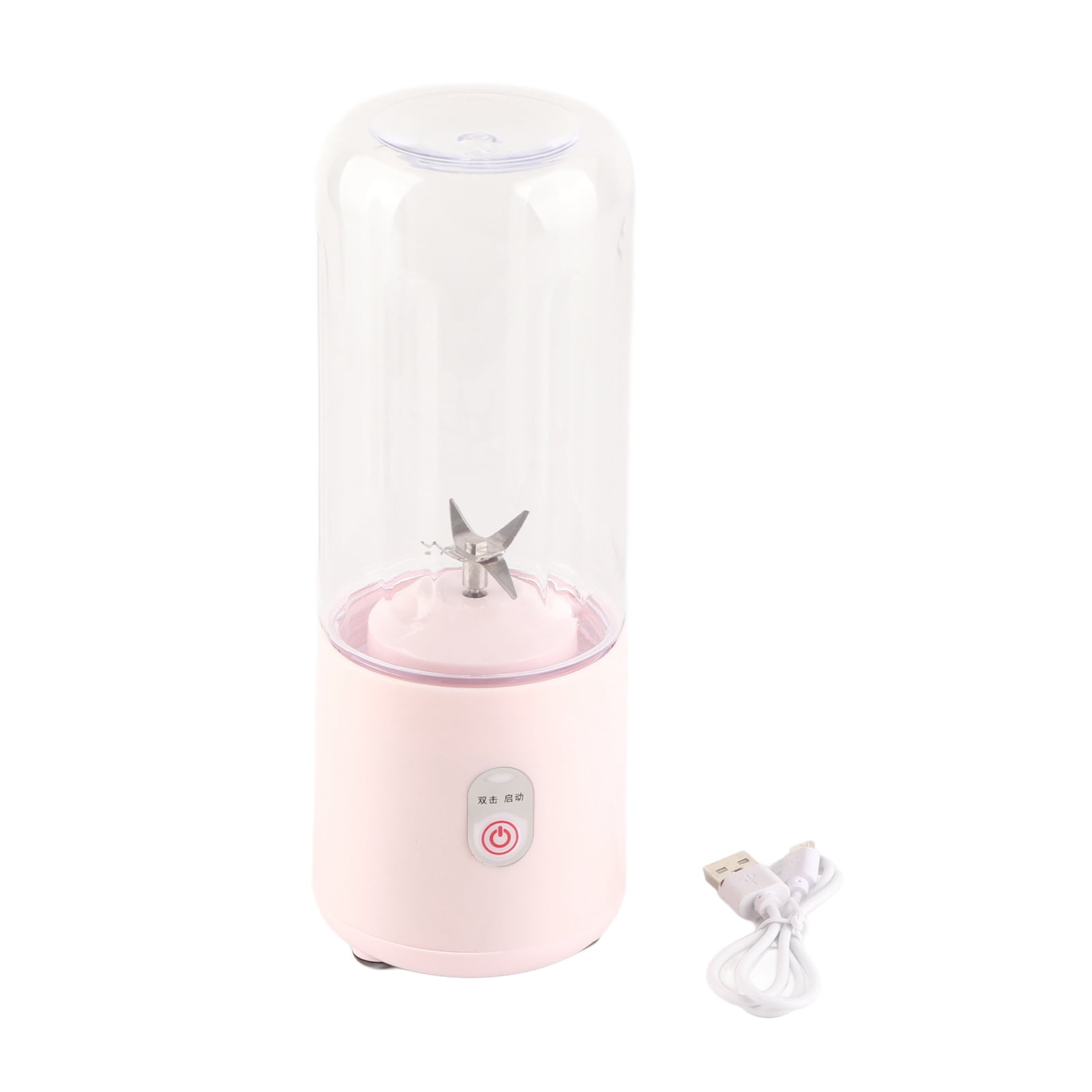 Portable Mini Pink Juicer Machine 500ml - USB Charging, 6 Leaf Blades ...