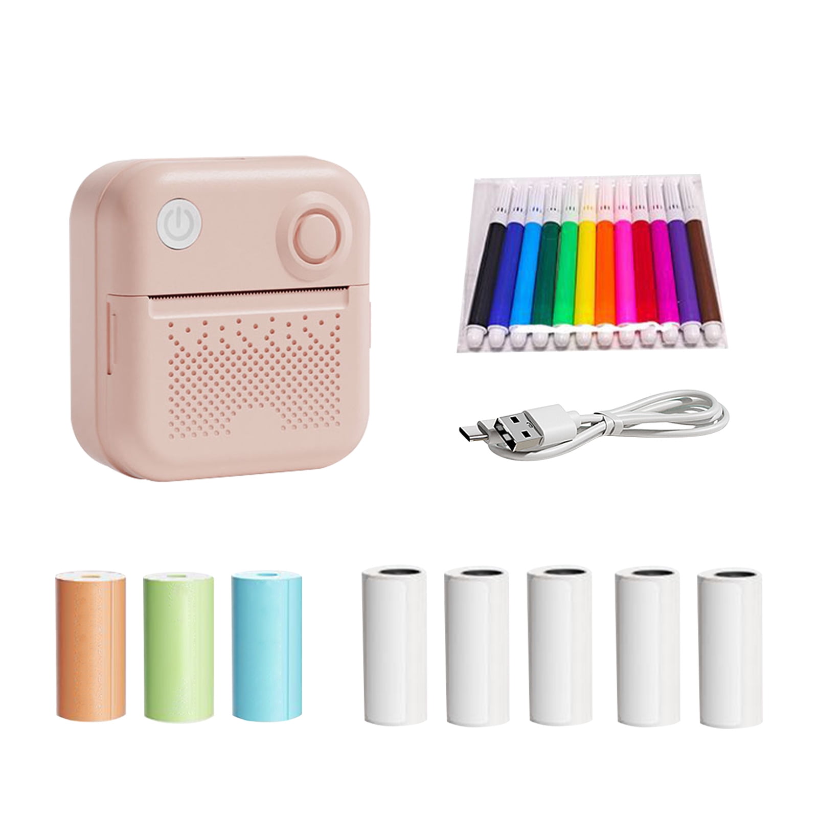 Portable Mini Printer Photo Pocket Printer,Bluetooth Smart Inkless ...