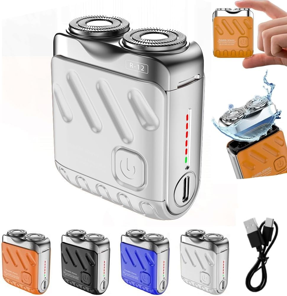 Portable Mini Small Steel Cannon Rotary Dual Ring Electric Shaver ...