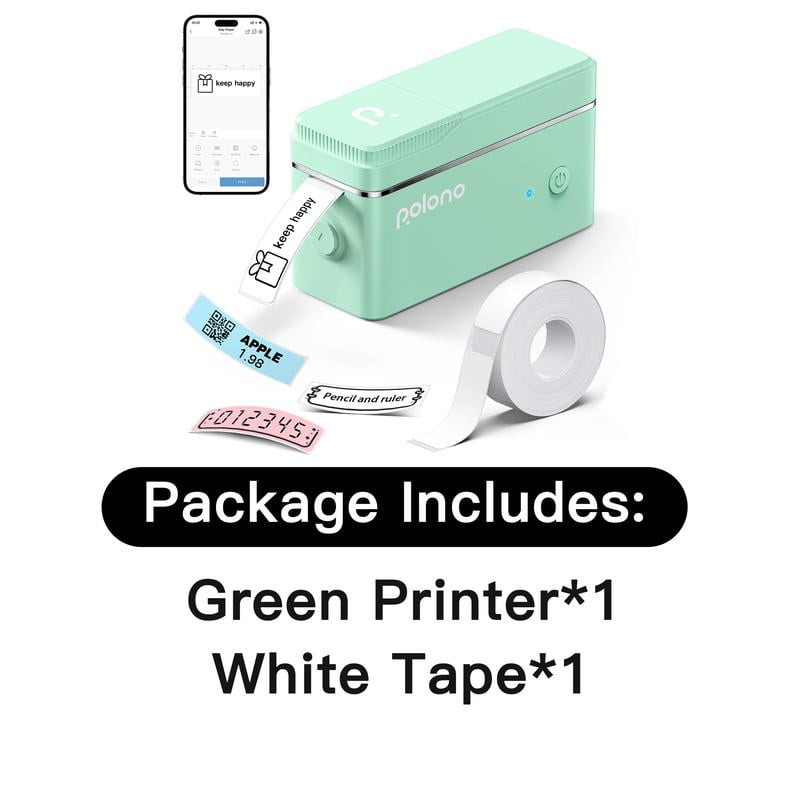 Portable Mini Sticker Printer, Polono P31S Wireless Mini Sticker ...