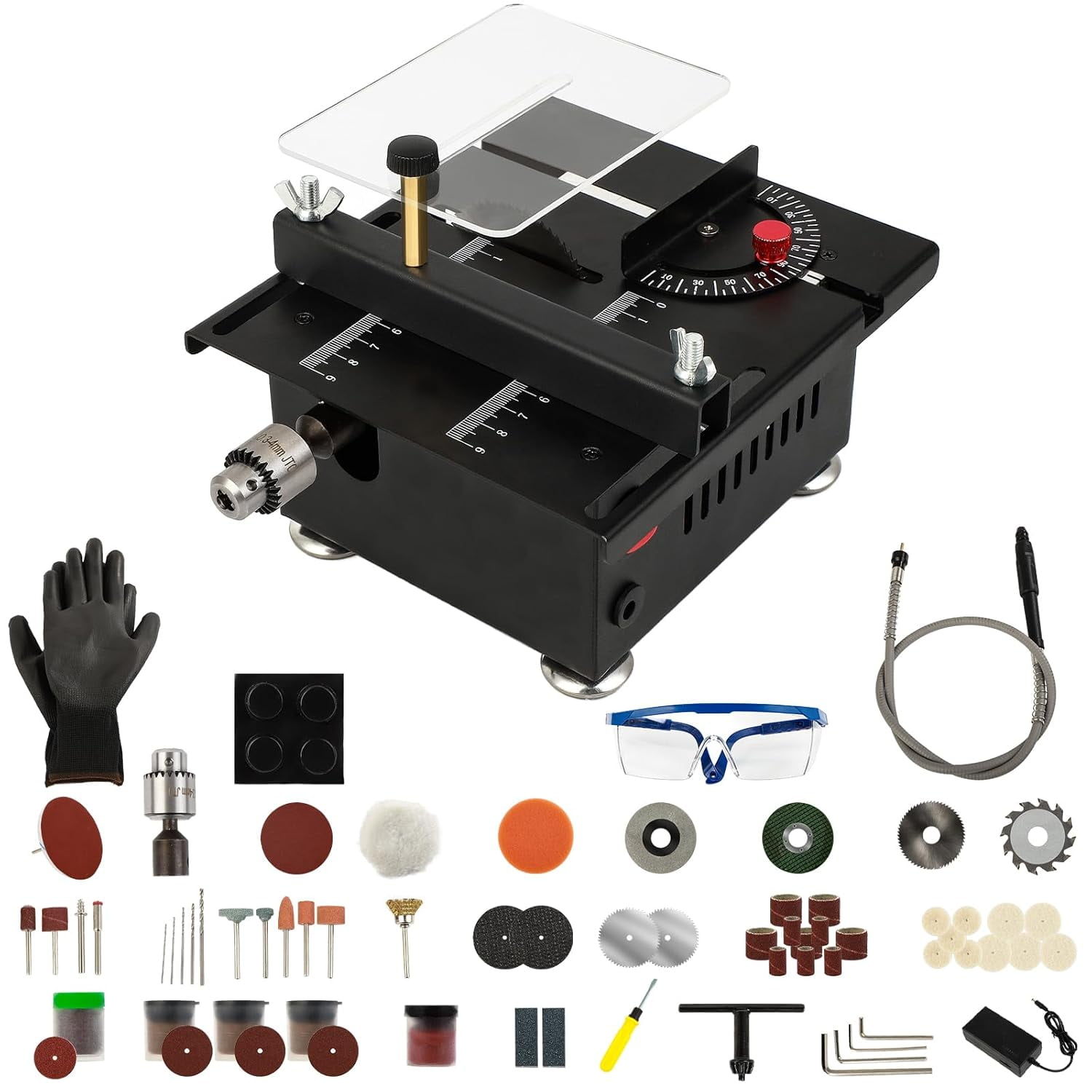 Portable Mini Table Saw, Speeds & Angle Adjustable Small Desktop Saw ...