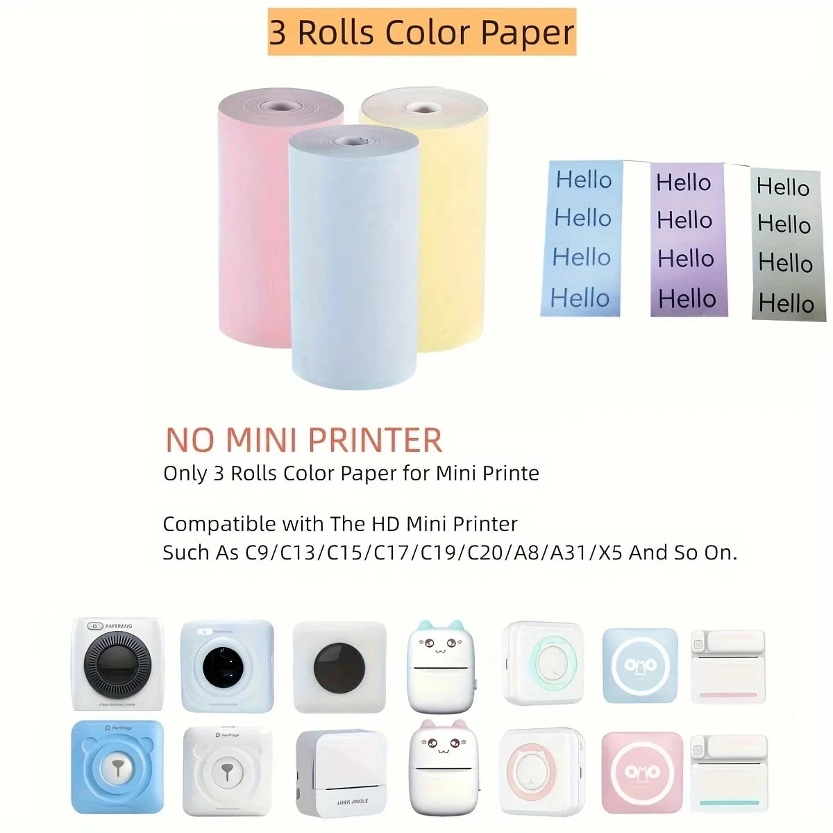 Portable Mini Thermal Printer Wireless BT 200dpi Photo Label Memo Wrong ...