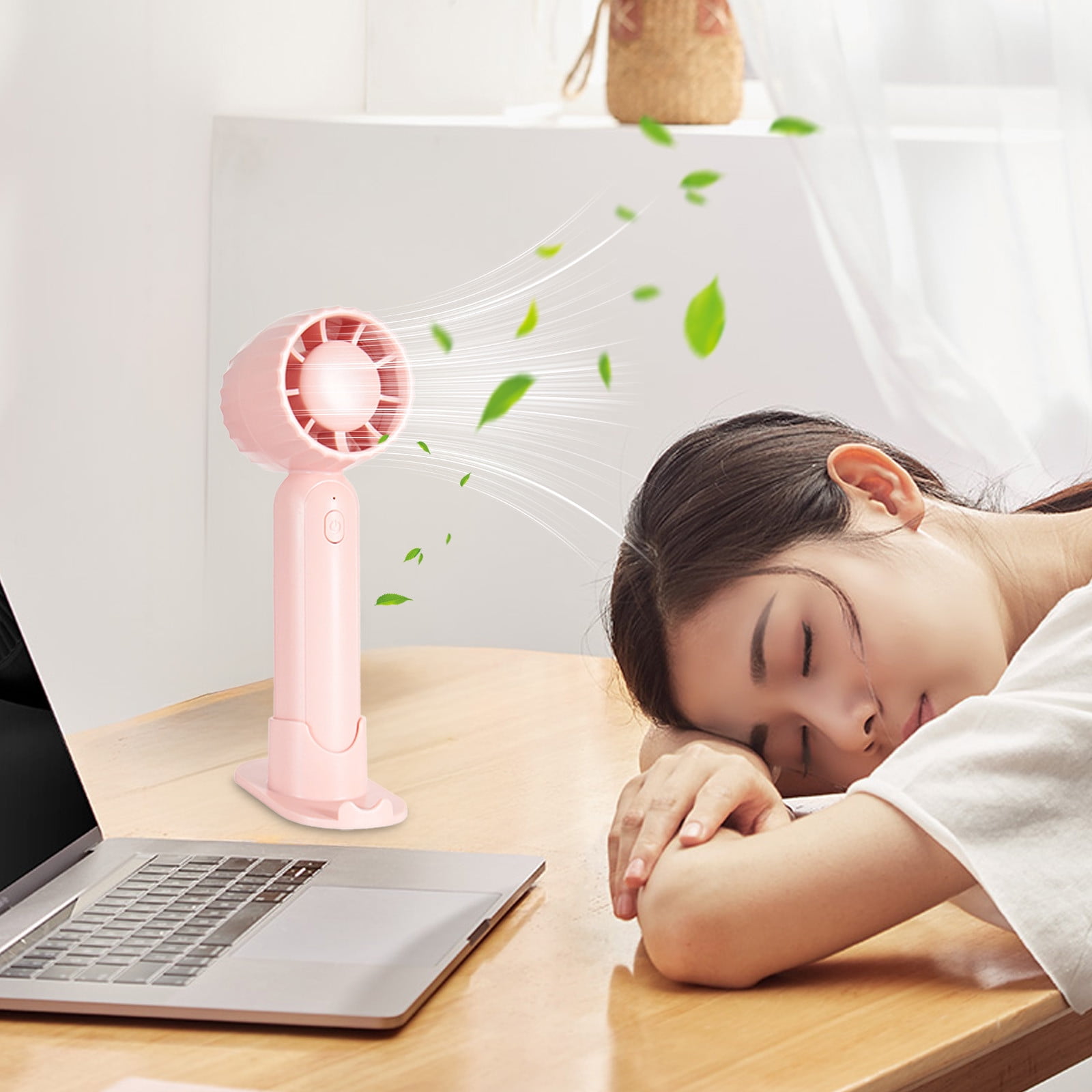 Portable Mini USB Desk Fan - Adjustable Stand for Office, Travel ...