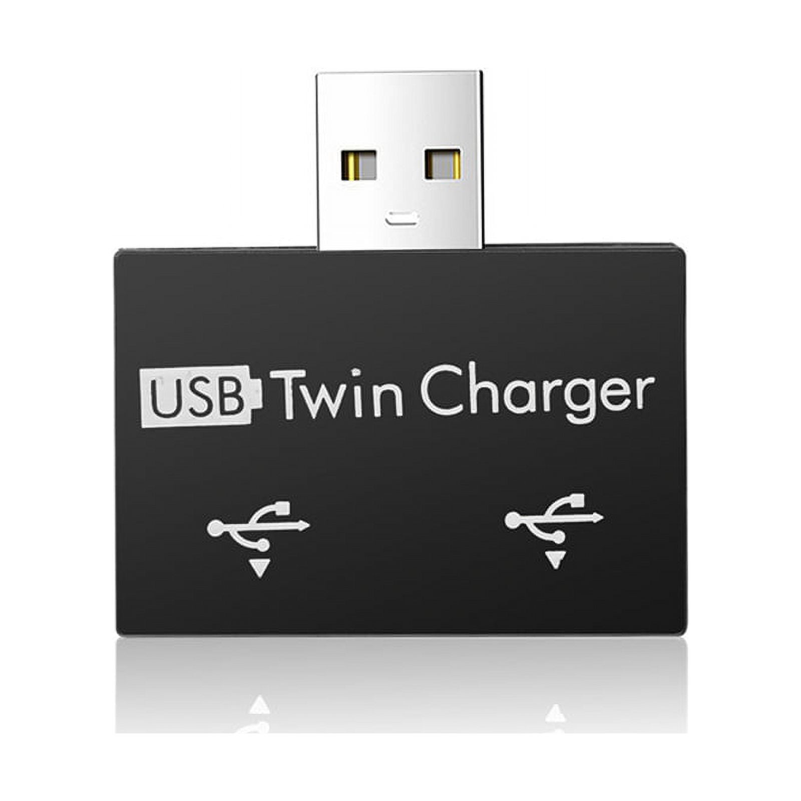 Portable Mini USB Hub To 2 Port Charger Hub Adapter USB Splitter Dual USB Charging Extender for ...