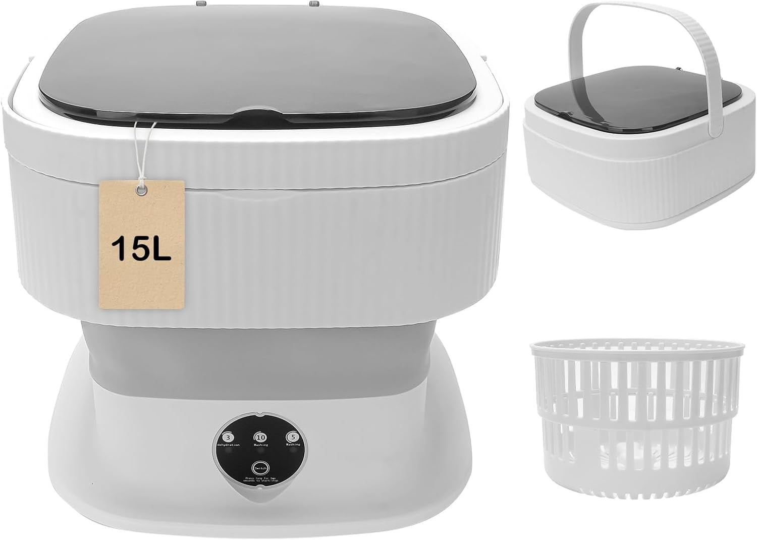 Portable Mini Washing Machine, 15L Portable Mini Washer Machine ...